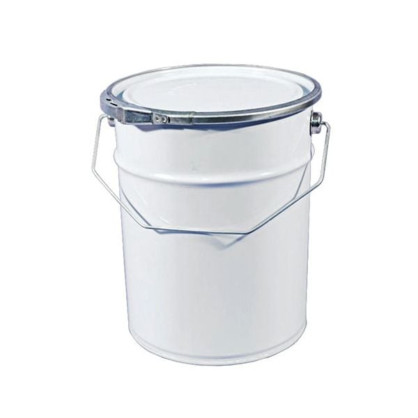 1.59GAL/6L TAPERED STEEL PAIL WHITE/PLAIN 180d UN/Y1.4