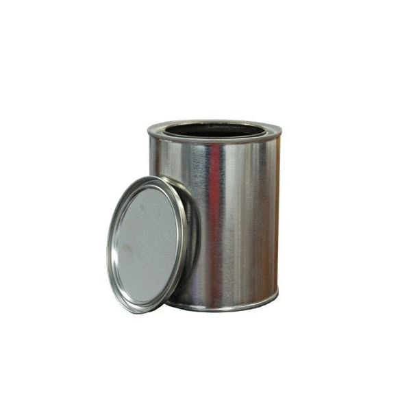Grey Lined 1 Quart Metal Paint Can with Lid